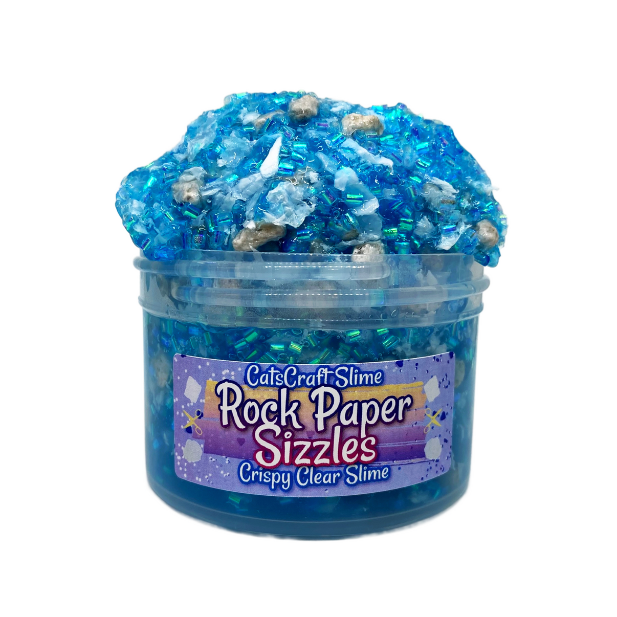 "Rock Paper Sizzles" - Crispy Clear Slime – CatsCraftSlime